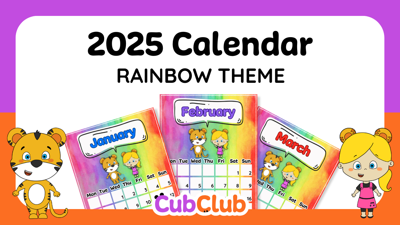 2025 Calendar - Rainbow | Pevan & Sarah