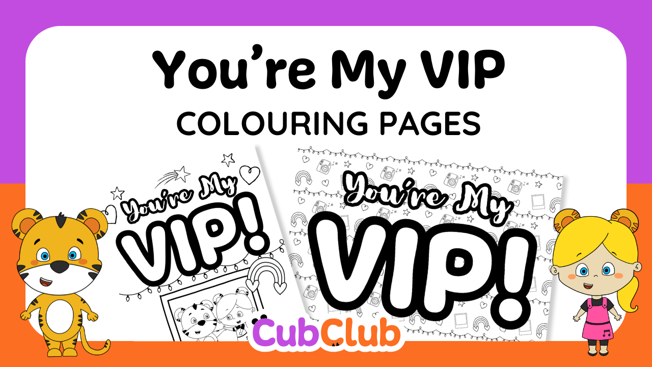 You're My VIP Colouring Pages | Pevan & Sarah